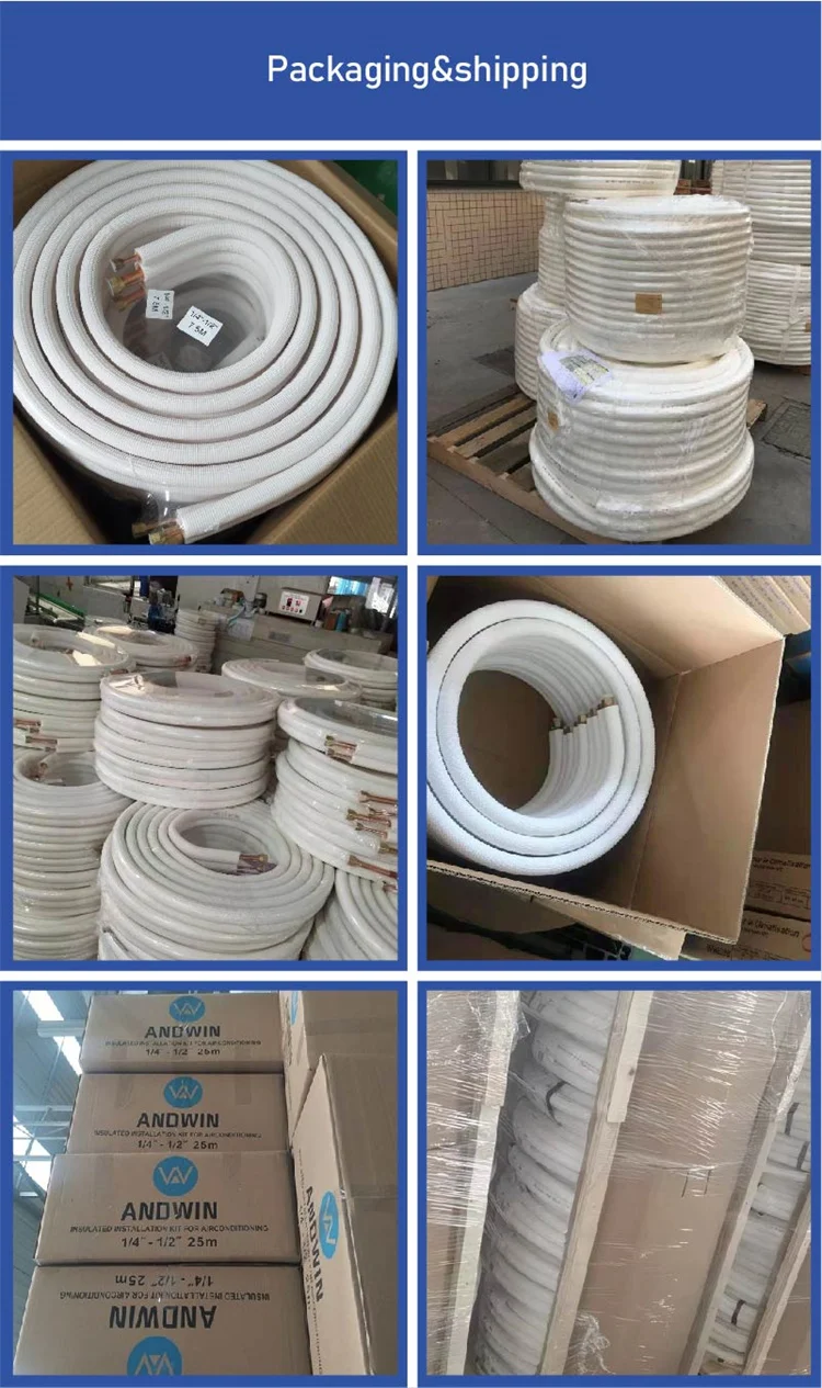 Anti-uv 20m 30m 50m Insulated Copper Pipe Pair Coil For Ducted Air ...