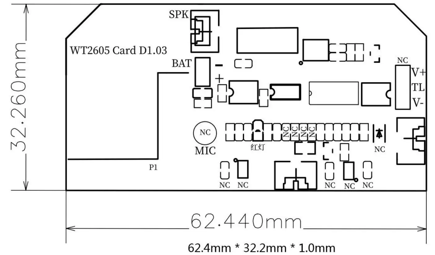 WT2605 DIY Music Sound Module for Greeting Cards - MP3 Touch Control