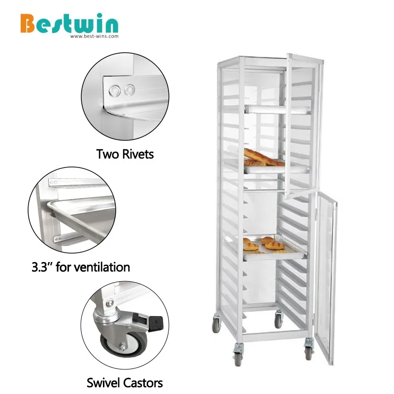 Heavy Duty Restaurant Aluminum Bakery Cart 9 / 15 / 18 Tiers Bread Cake ...