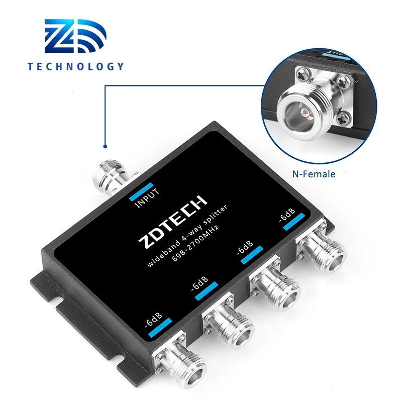 ZD Brand Power Divider 2 Way Microwave Splitter 698-2700MHz with n ...