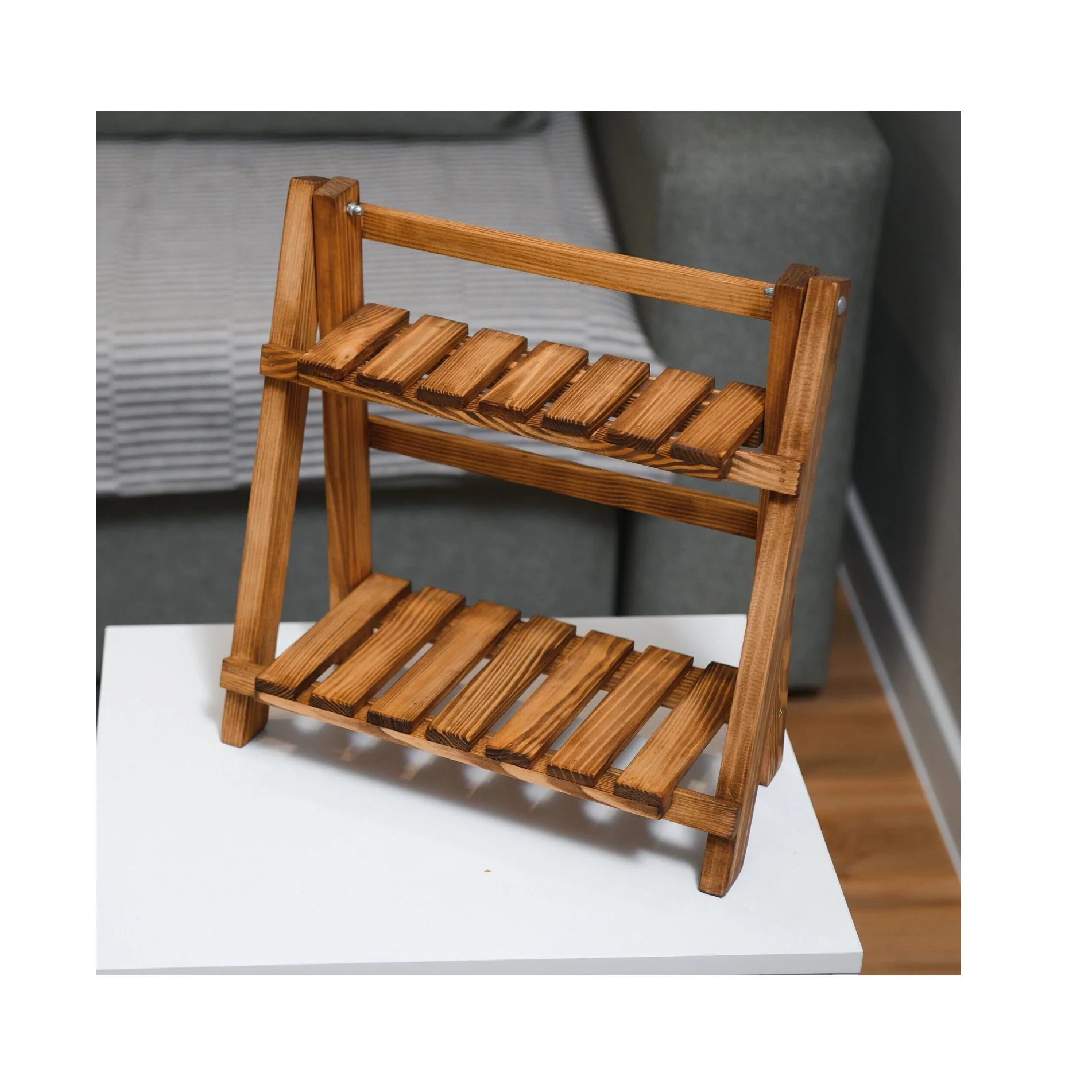 Versatile Wood Folding Shelf Space Saving Design Chic Wood Folding ...