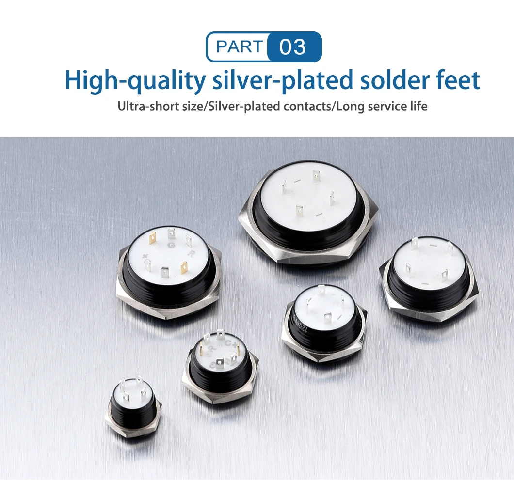 22MM Ultra-Thin Type Stainless Steel Metal Push Button 1NO With ...