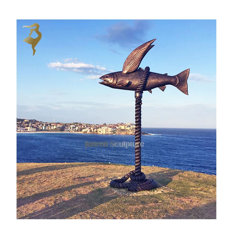 Bronze Statue of a Seaside Fish - Perfect for Garden Decor