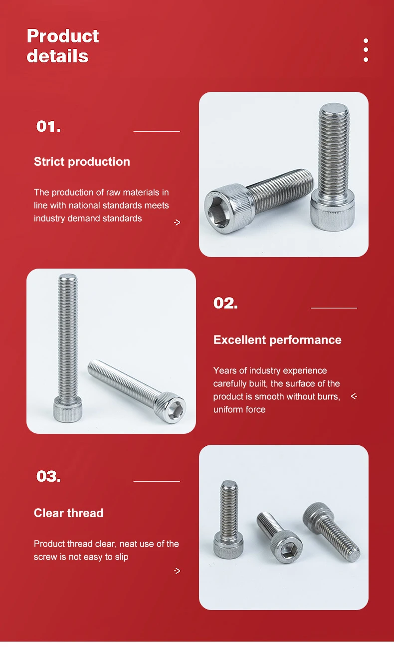 High Quality Hex Socket Head Bolts Knurled Round Head Machine Thread ...