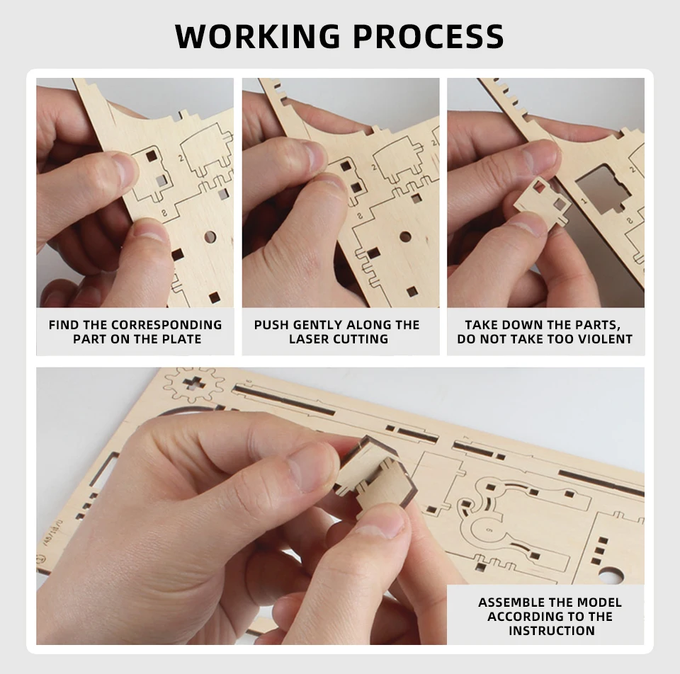 Laser Cut Self-Assembly 3D Wooden Puzzle Model Kits DIY