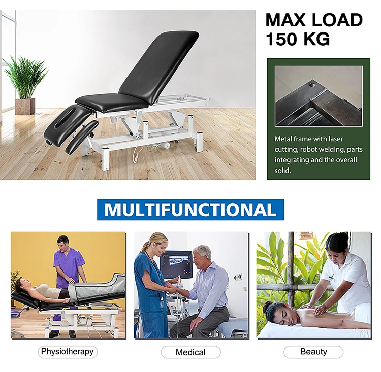 Height Adjustable Physical Therapy Treatment Table Bed Massage Table ...