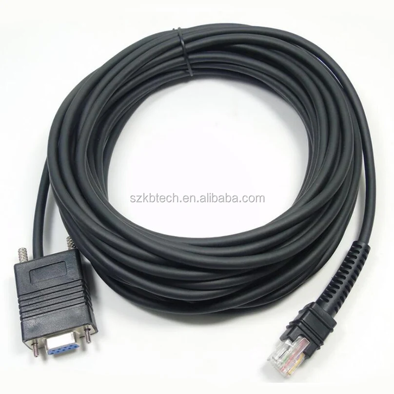 RS232 DB9 To RJ45 10P10C Cable For Zebra Barcode Scanner DS3608 LI3608 ...