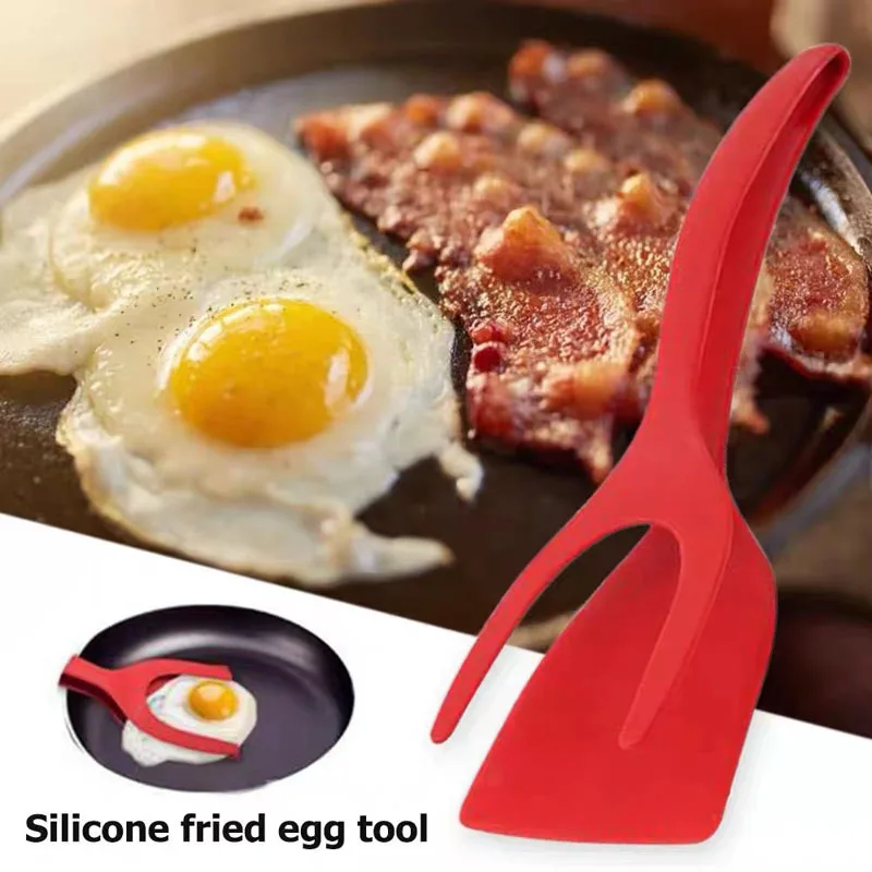 2 In 1 Non-stick Fried Egg Turners Pancake Toasted Bread Grip And Flip ...