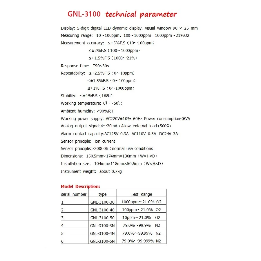 GOGO GNL-3100 Intelligent Oxygen Analyzer - Precision & Reliability