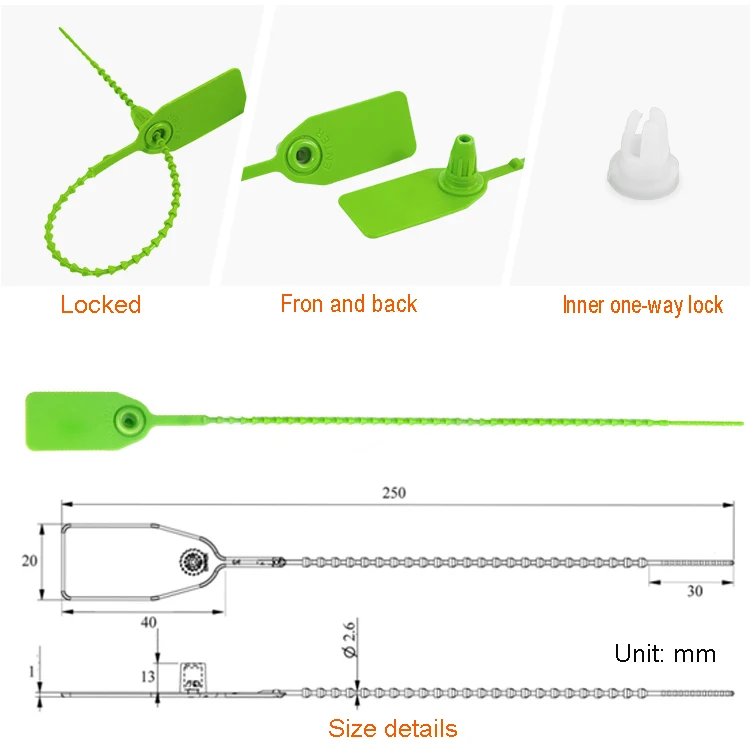 Custom Printing 250mm Plastic Sealing Label Luggage Tag Disposable ...
