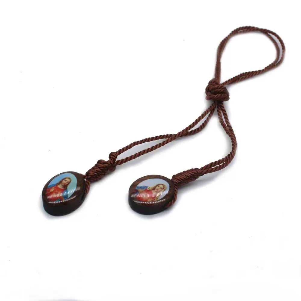 Wholesale Wooden Scapular Custom Catholic Scapular Necklace Pattern of ...
