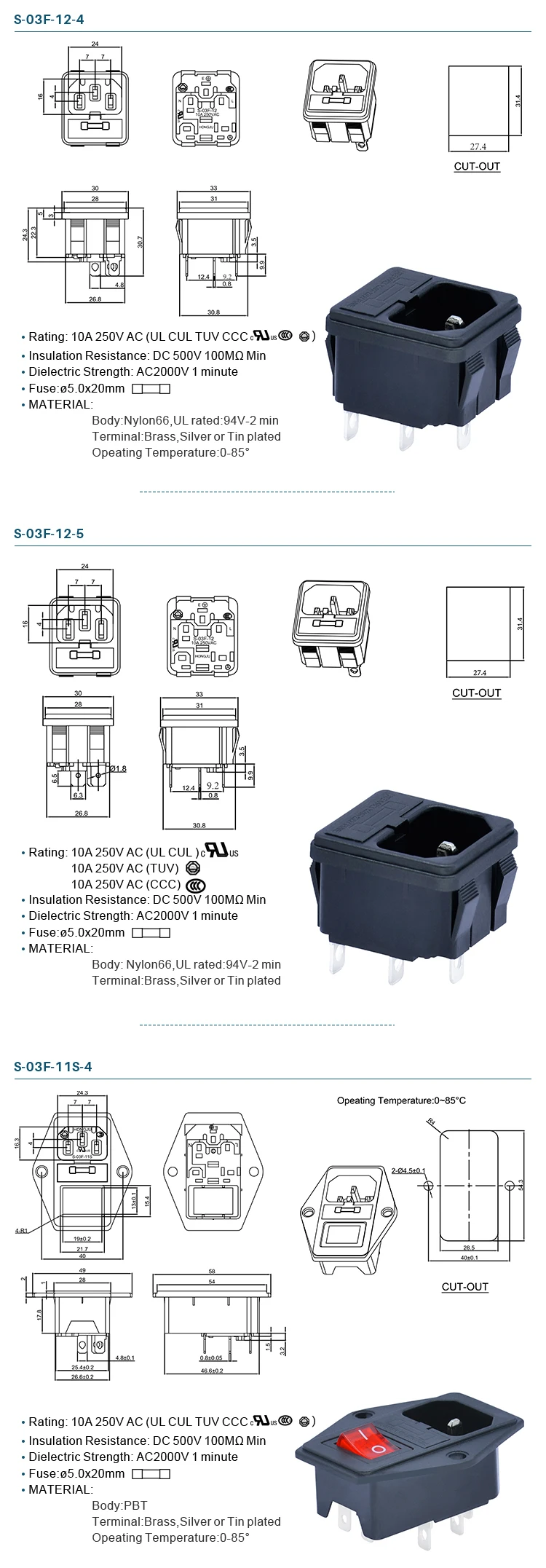 Hongju R-201a90(b17) Iec C8 Type Power Socket 2pin Male Connector - Buy ...