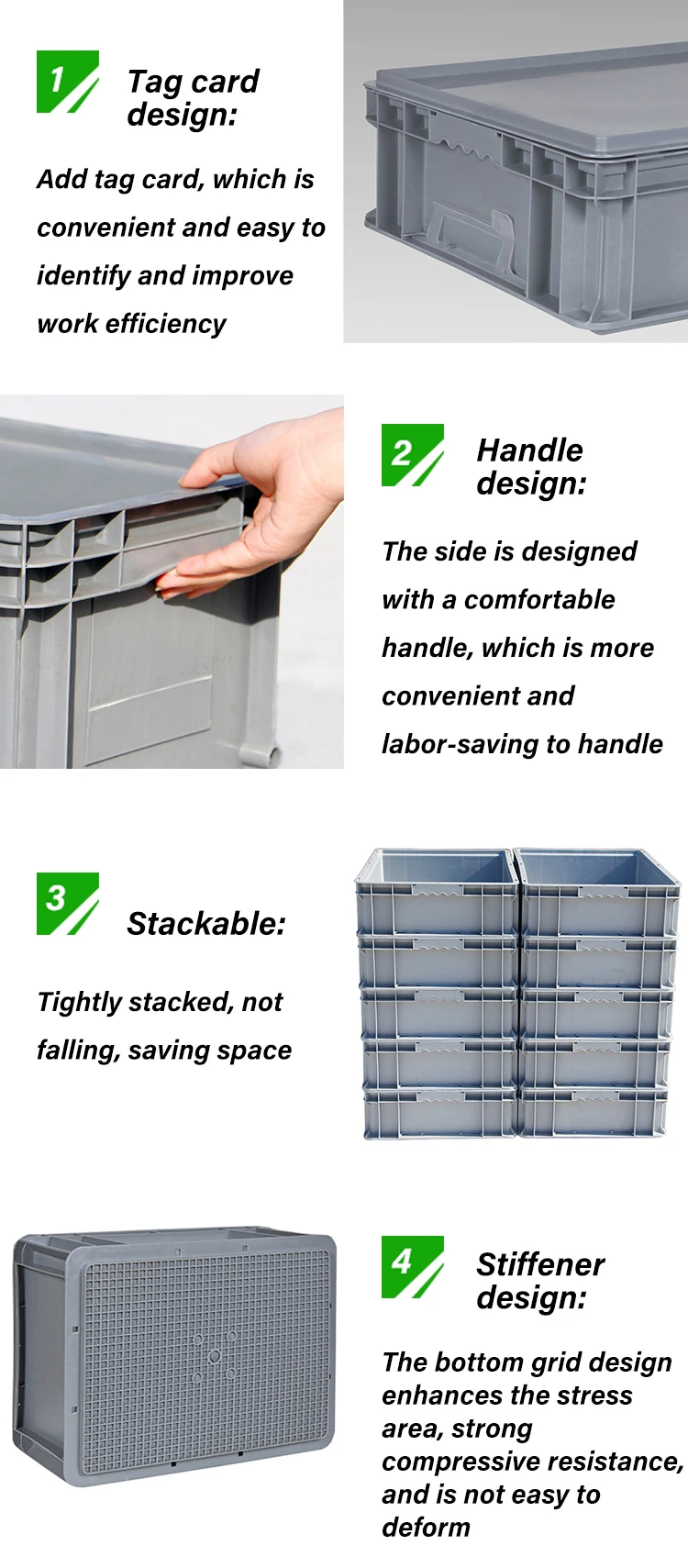 Logistics Custom Storage Heavy Duty Eu Crate Plastic Pp Box - Buy Eu ...