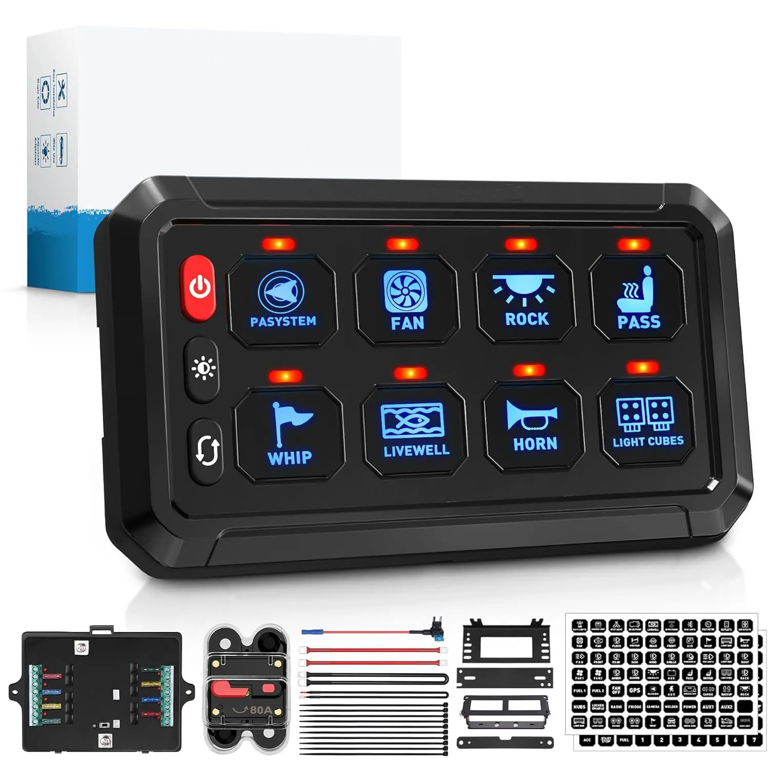 8 Gang Switch Panel - Control Your Camper RV ATV Efficiently