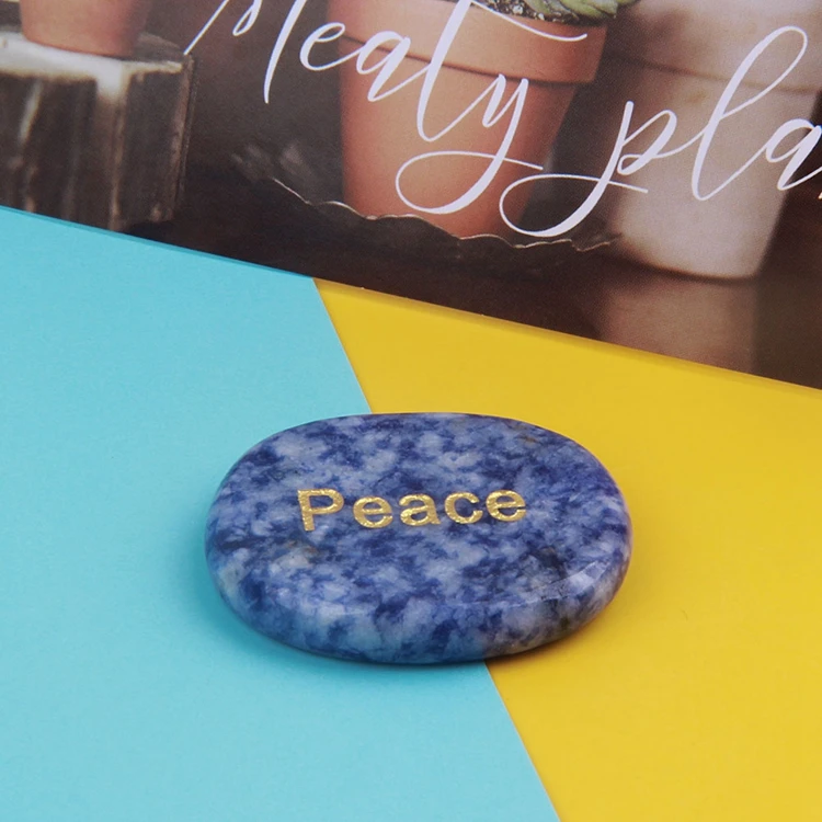 Engraved Polished Palm Word Stones Inspirational Crystal Pocket Stones ...
