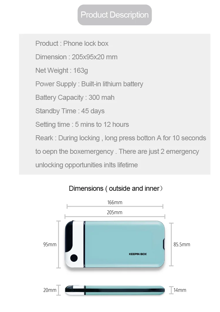 Smart Lock Timer Plastic Mobile Phone Safe Box Cell Phone Lock Boxes ...