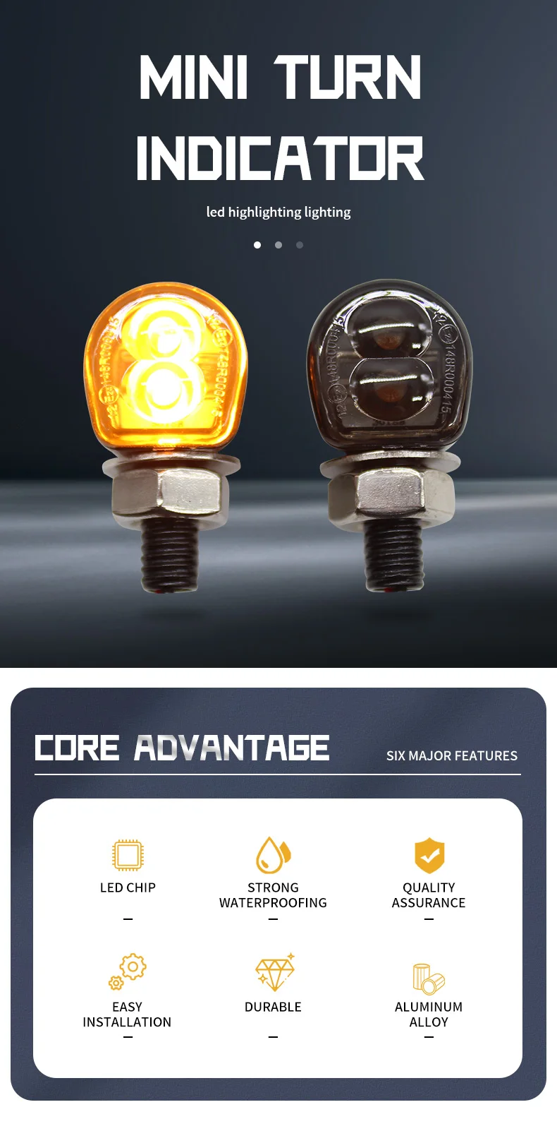 Emark Certified Motorcycle Turn Lights Retro Motorcycle Retrofit LED ...