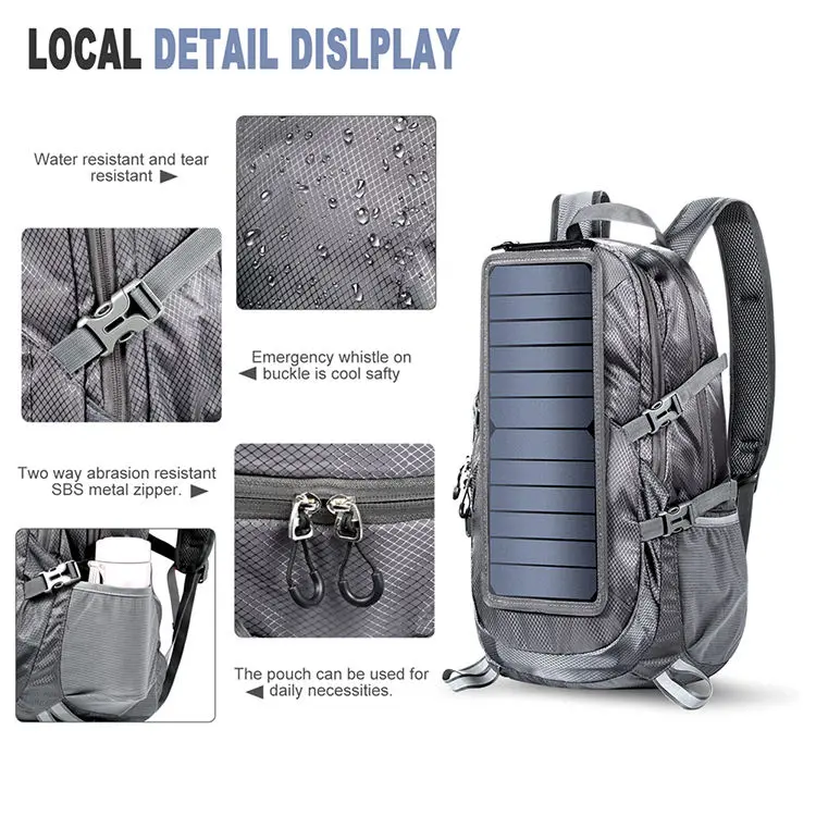 Outdoor Sports Folding Bag Mountaineering Rock-climb Travel Solar ...