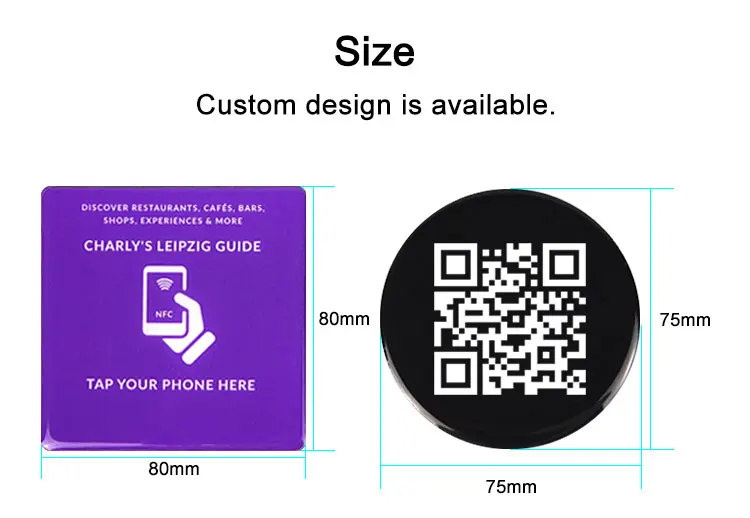 Custom Size Rfid Epox Restaurant Qr Code Menu Tag Order Nfc Tag For ...