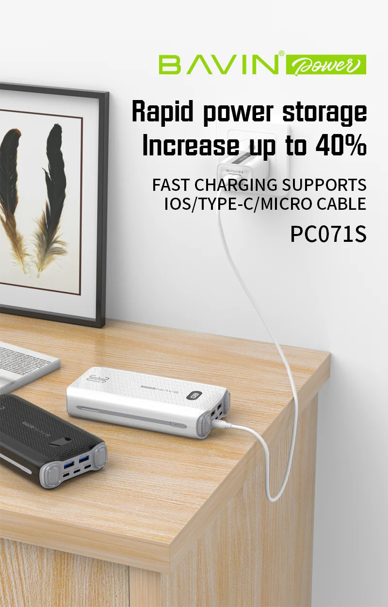 Bavin P4 Portable 30000mah Powerbank Fast Charging High Capacity Mobile ...