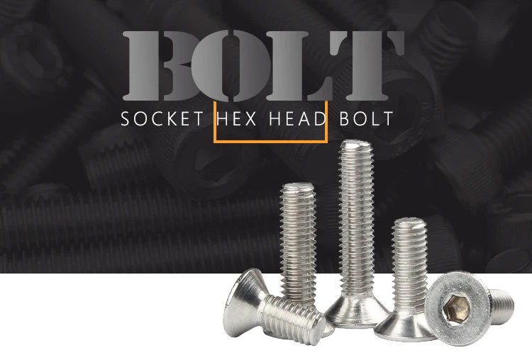 Stainless Steel Countersunk Hexagon Screw Bolt Ss304 Flat Head Hexagon ...