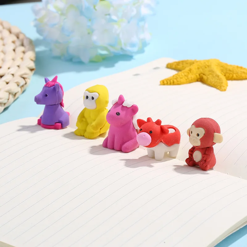 Creative Cute Cartoon Animal Eraser School Supplies Detachable Eraser ...