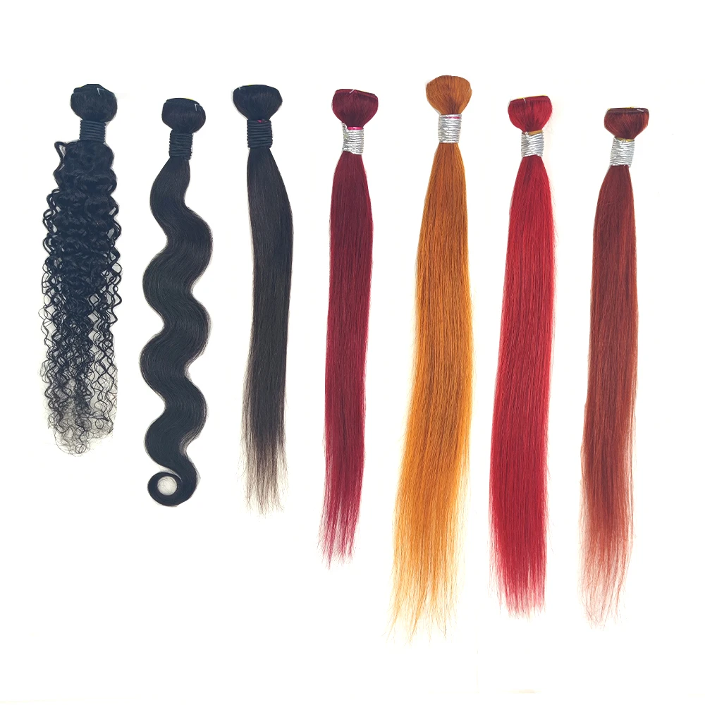 4+1 Packet Human Hair Meche Humain Bresilienne Curly Cuticle Aligned ...