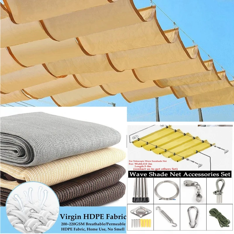 Telescopic Sun Shade Net - Durable & Customizable Solutions