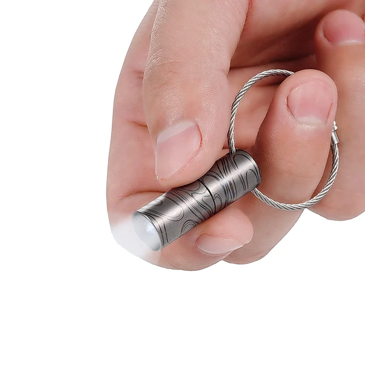 KeyUnity KF00 Mini Keychain LED Flashlight Cloud Pattern Titanium Waterproof Electric Torch ...