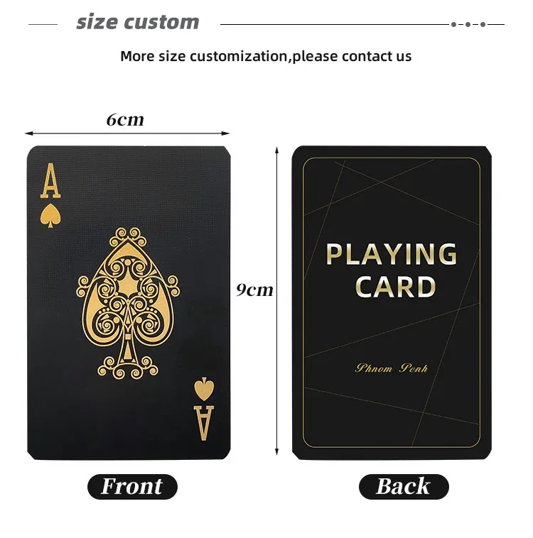 Custom Printing High Quality Black Poker Gold/silver Edge Playing Cards ...