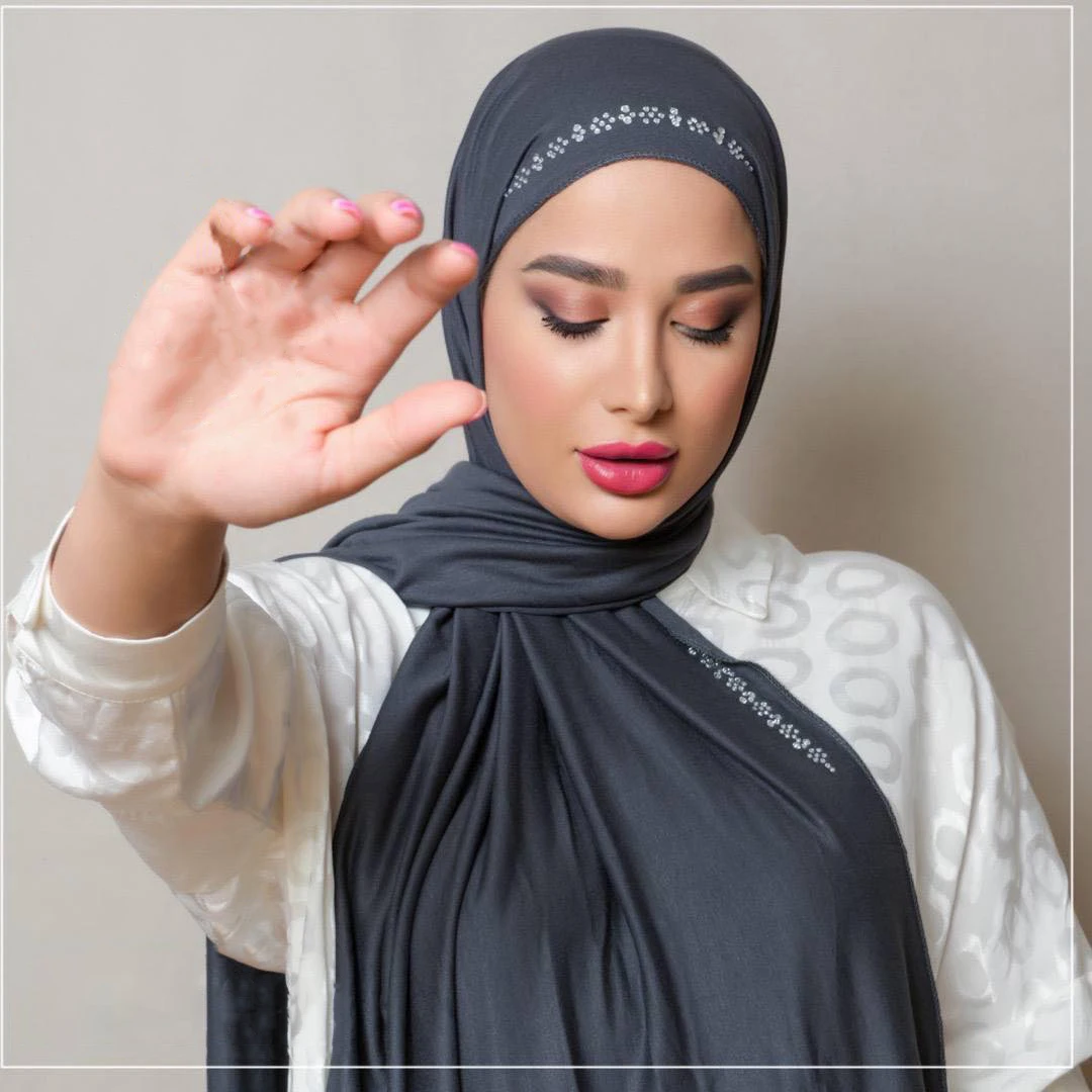 Custom Made Instantjersey Hijab With Rhinestone Scarf With Crystal ...