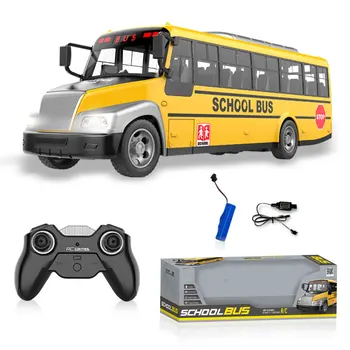 Remote Control Bus Toy 2.4ghz 4 Channels Full Function Rc School Bus ...