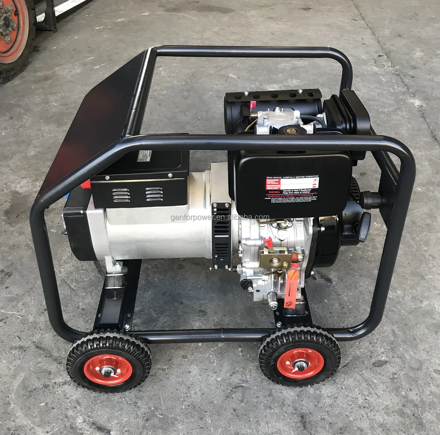 GENFOR 7KVA Diesel Generator - Reliable Power with Wheels