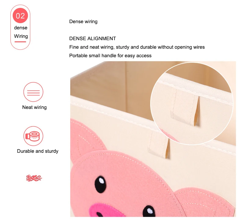 Cartoon Storage Box Foldable Large Capacity Baby Organizer Toy Storage ...