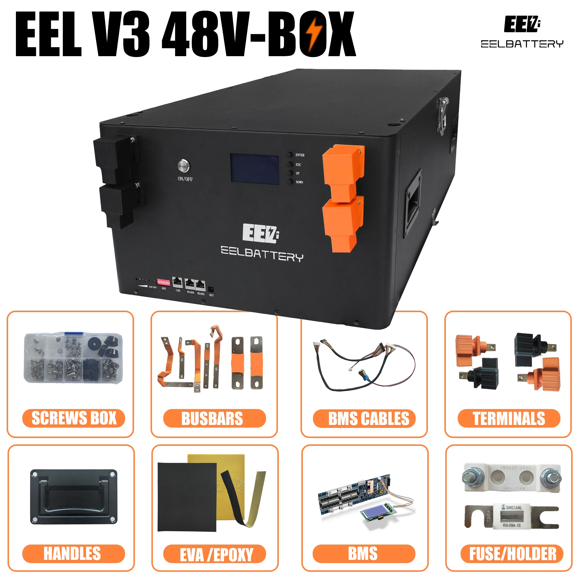 Eel Battery Box 11kwh 230ah Cells 15kwh 302ah Cells 16s 51.2v Batteries ...
