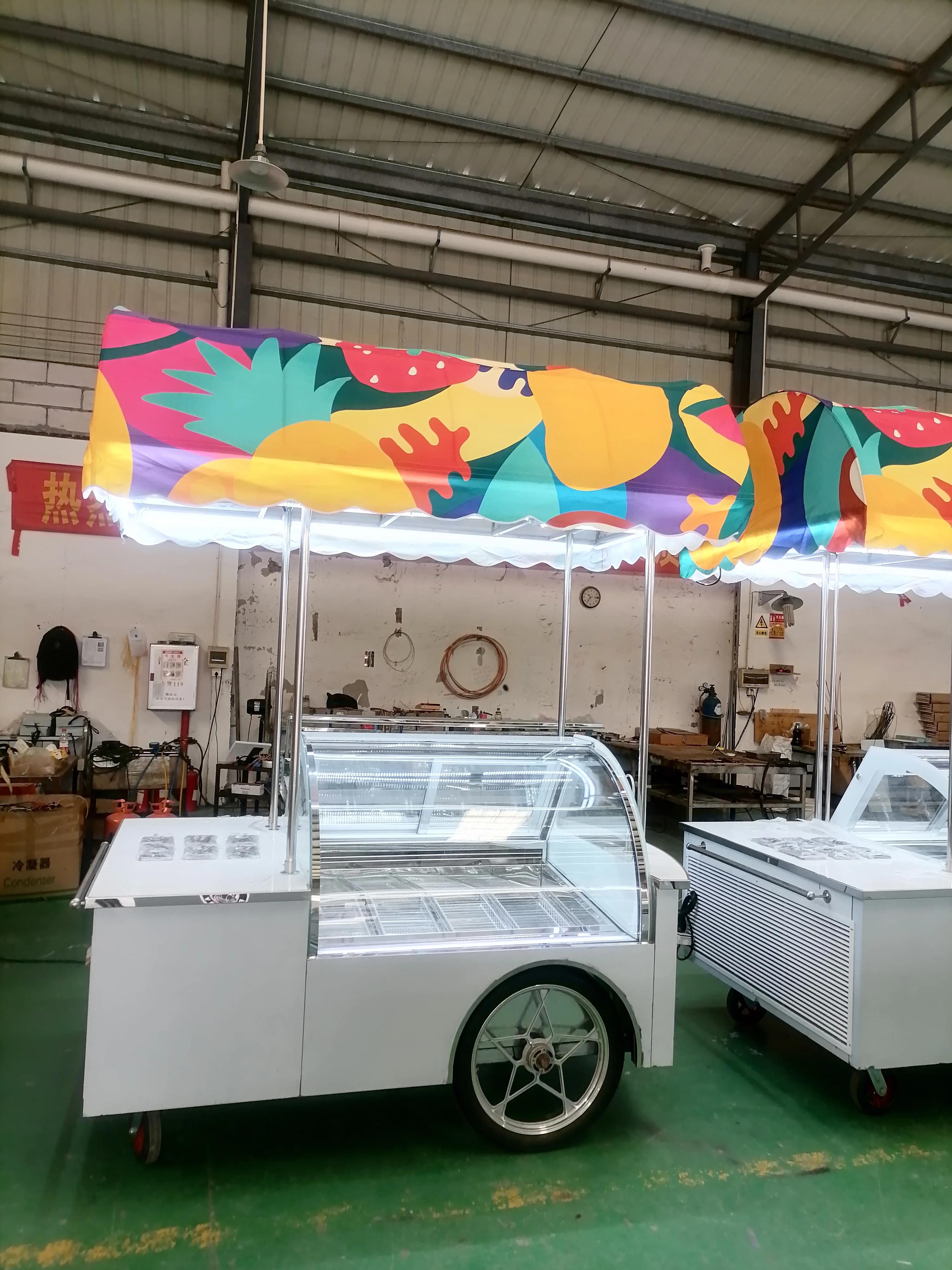 Stainless Steel Refrigerated Gelato Ice Cream Mobile Cooler