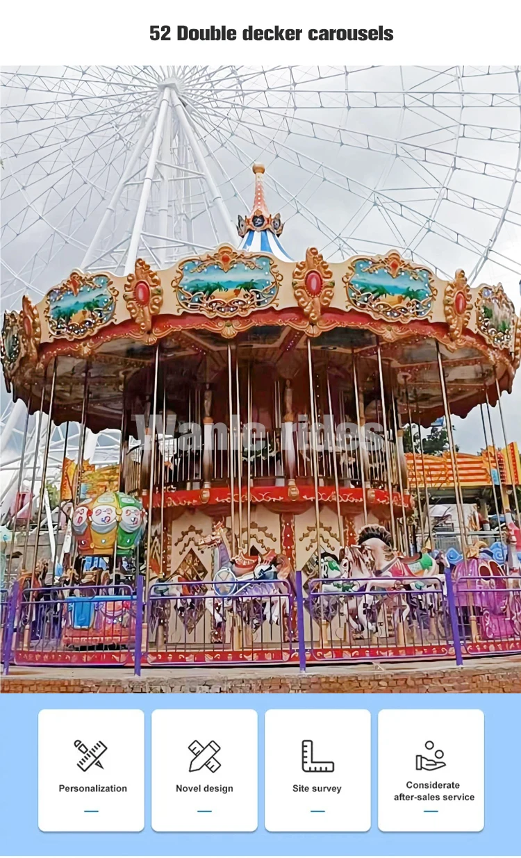 Wholesale Outdoor Double Decker Carousel Amusement Kiddie Ride for Sale ...
