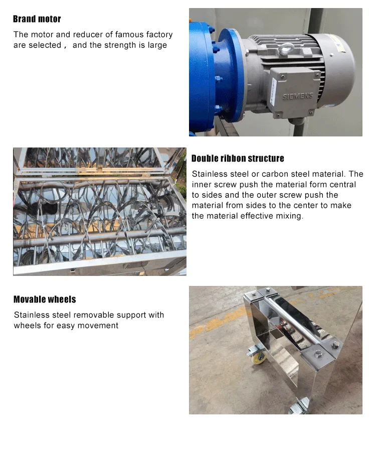 250l Double Helical Horizontal Ribbon Blending Mixer Powder Blender ...