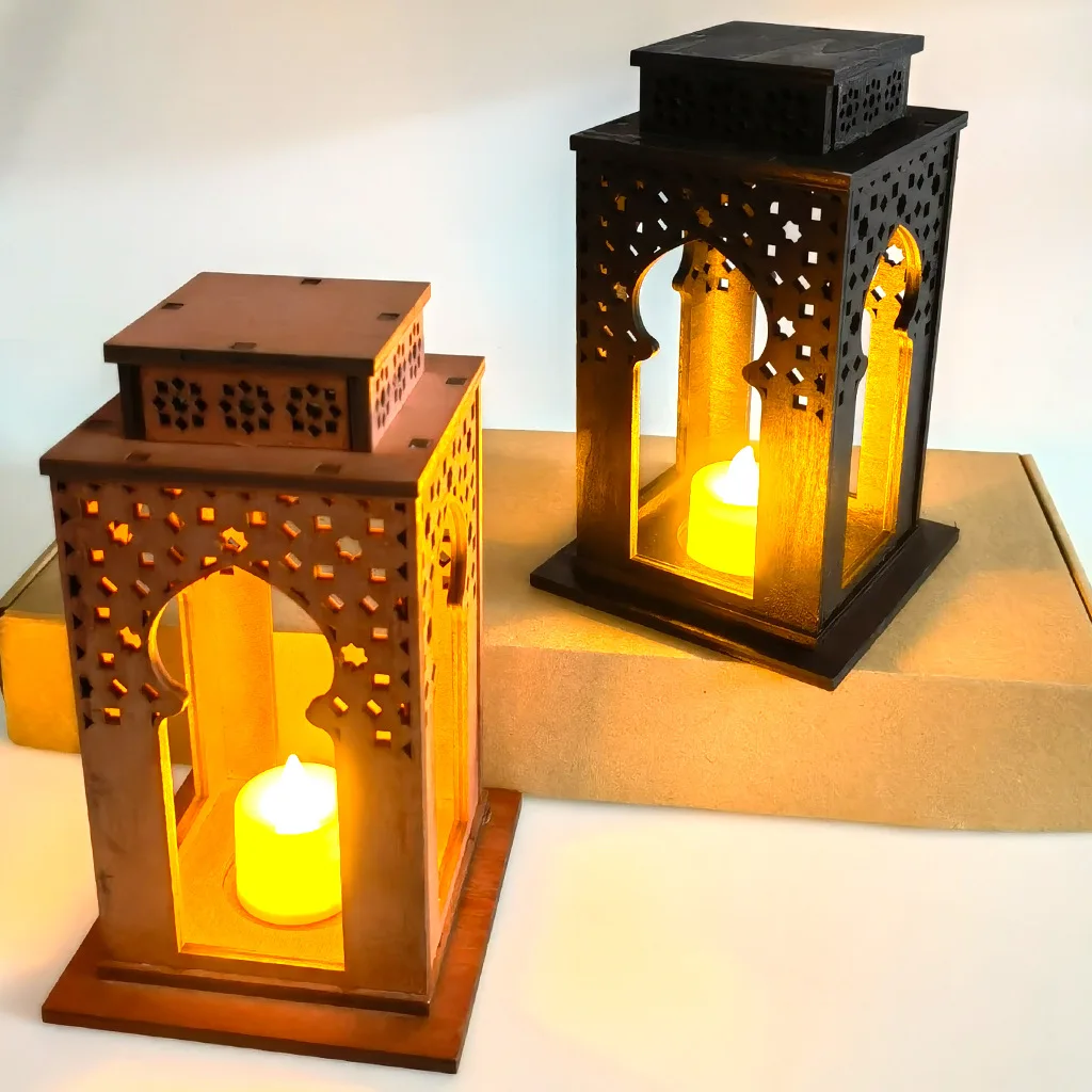 DIY Wood Ramadan Palace Eid Mubarak Al Adha Wind Lamp Crafts Muslim ...