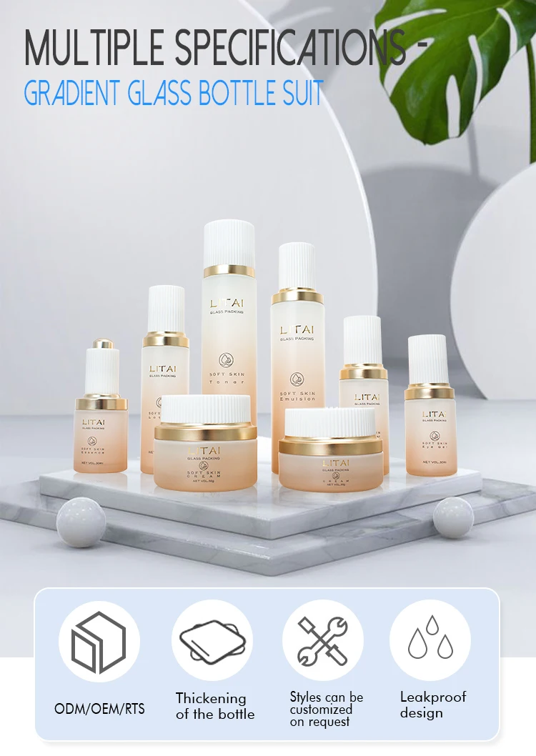 Luxury Frosted Glass Skincare Packaging - 30ml to 100ml