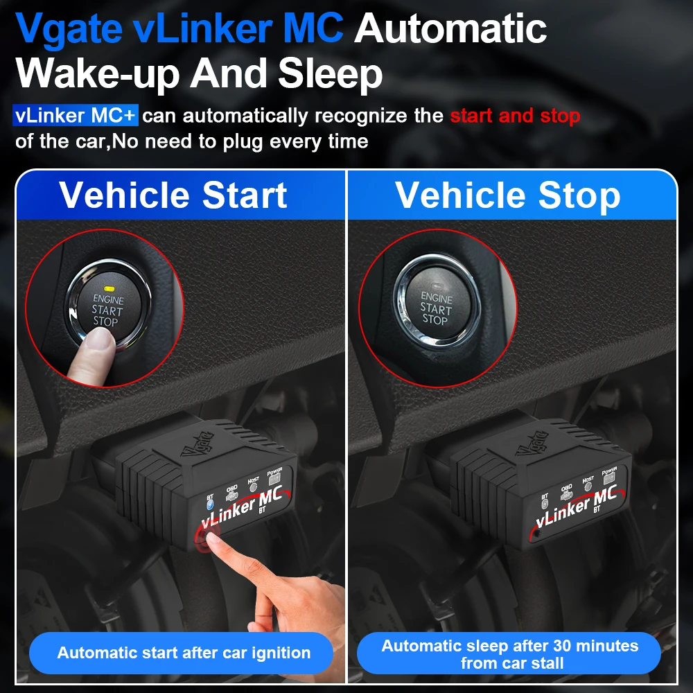 Vgate Vlinker MC Wireless OBD2 Scanner for Android Diagnostics