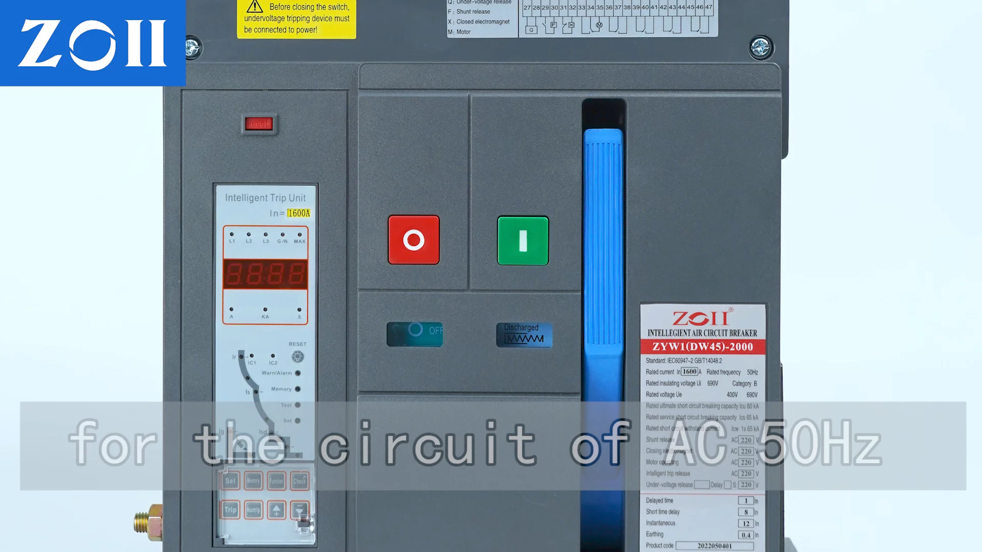 Zyw1 Ac230v 50/60hz框架智能通用空气断路器800a 1200a 1600a 2000a 3200a 4000a Acb空气回路b - Buy 通用空气断路器,框架式断路器 ...