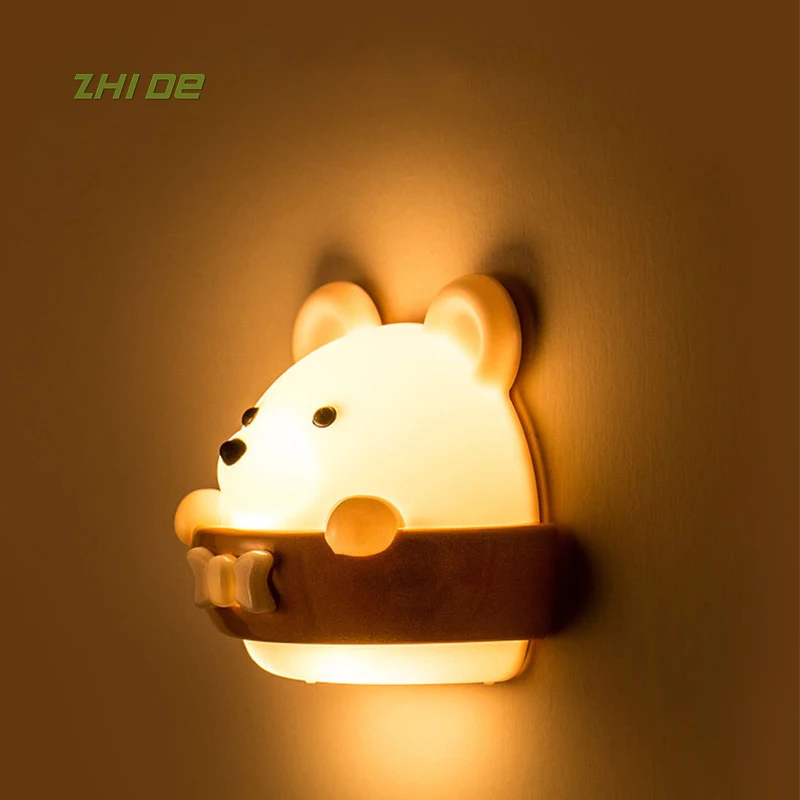 Led Small Night Light Bedroom Bedside Hole Free Wall Lamp Can Be ...