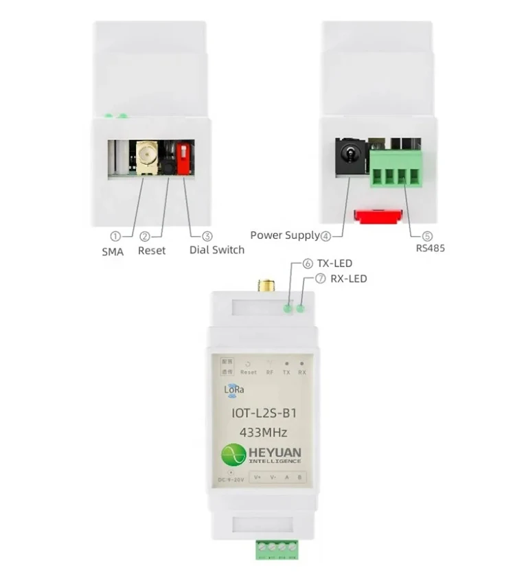 Heyuan Modbus Rs485 Lora Rf Transmitter And Receiver Cost Iot-l2s-b1ms ...