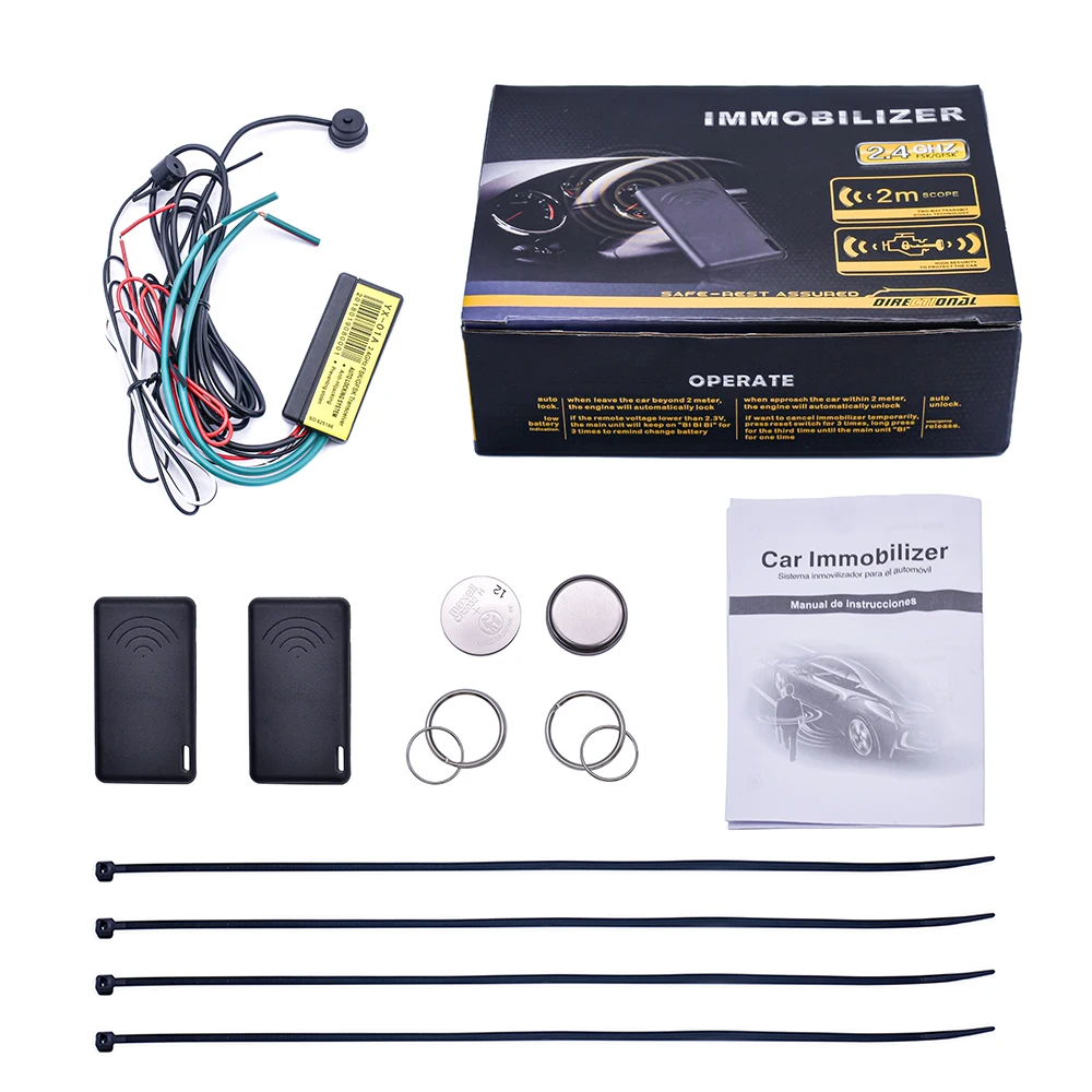 Auto Anti-hijacking Inmovilizador RFID 2.4 Ghz Black DC 12V Universal ...