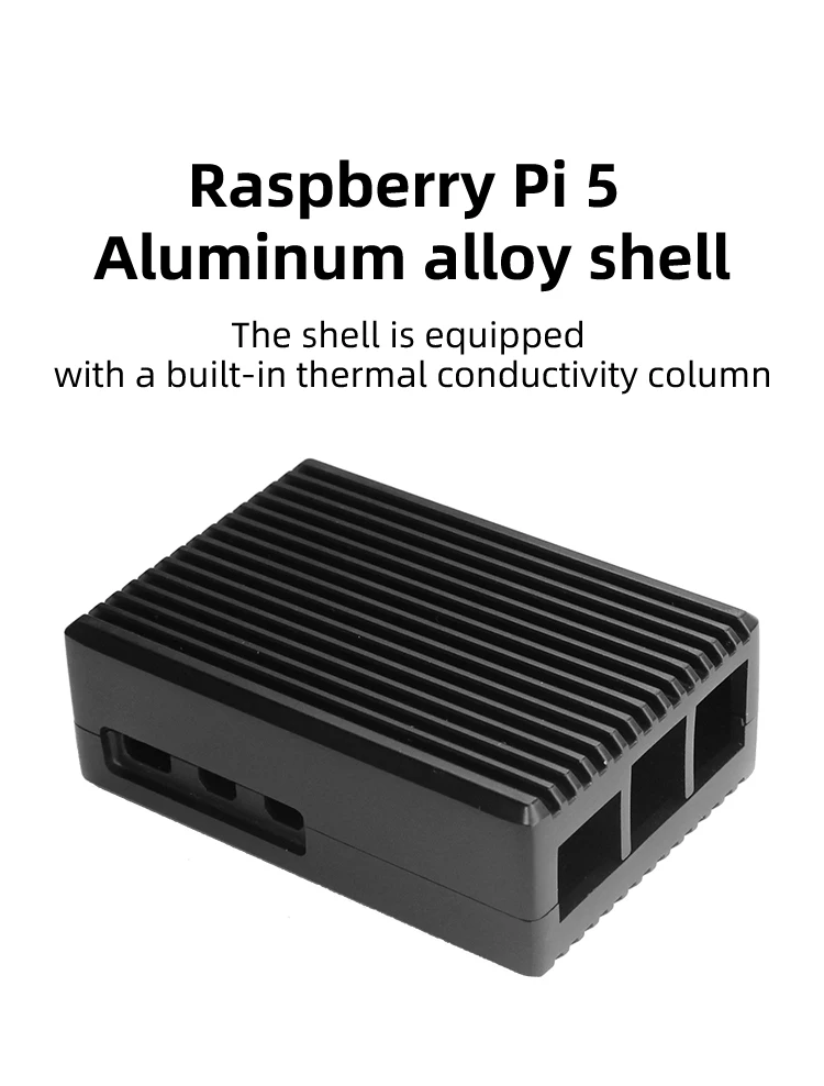 Raspberry Pi 5 Aluminum Passive Cooling Case Heatsink Protective Shell ...
