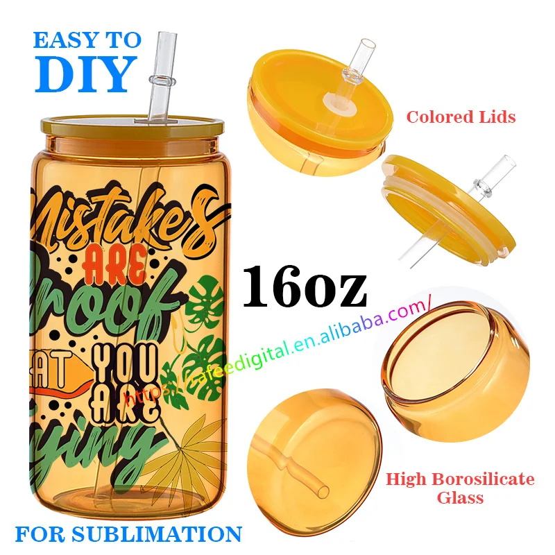 Usa Warehouse Wholesale Bulk 16oz 16 Oz Mixed Jelly Candy Colored Clear Blank Sublimation Beer ...