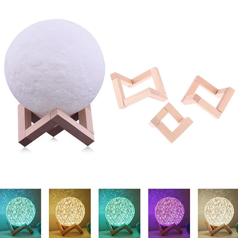 Customized Wooden Lunar Moon Lamp Base Holder - Buy Wooden Moon Light ...