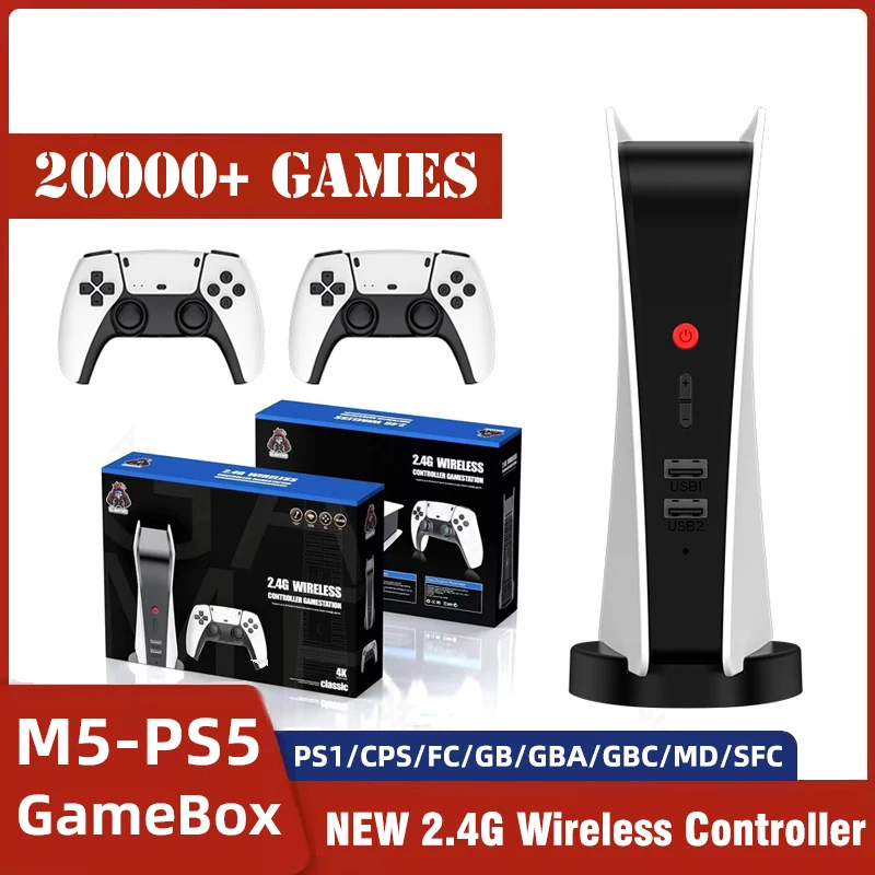 M5 Game Console: 2.4G Wireless Controller, 4K HD, 10,000+ Retro Games ...