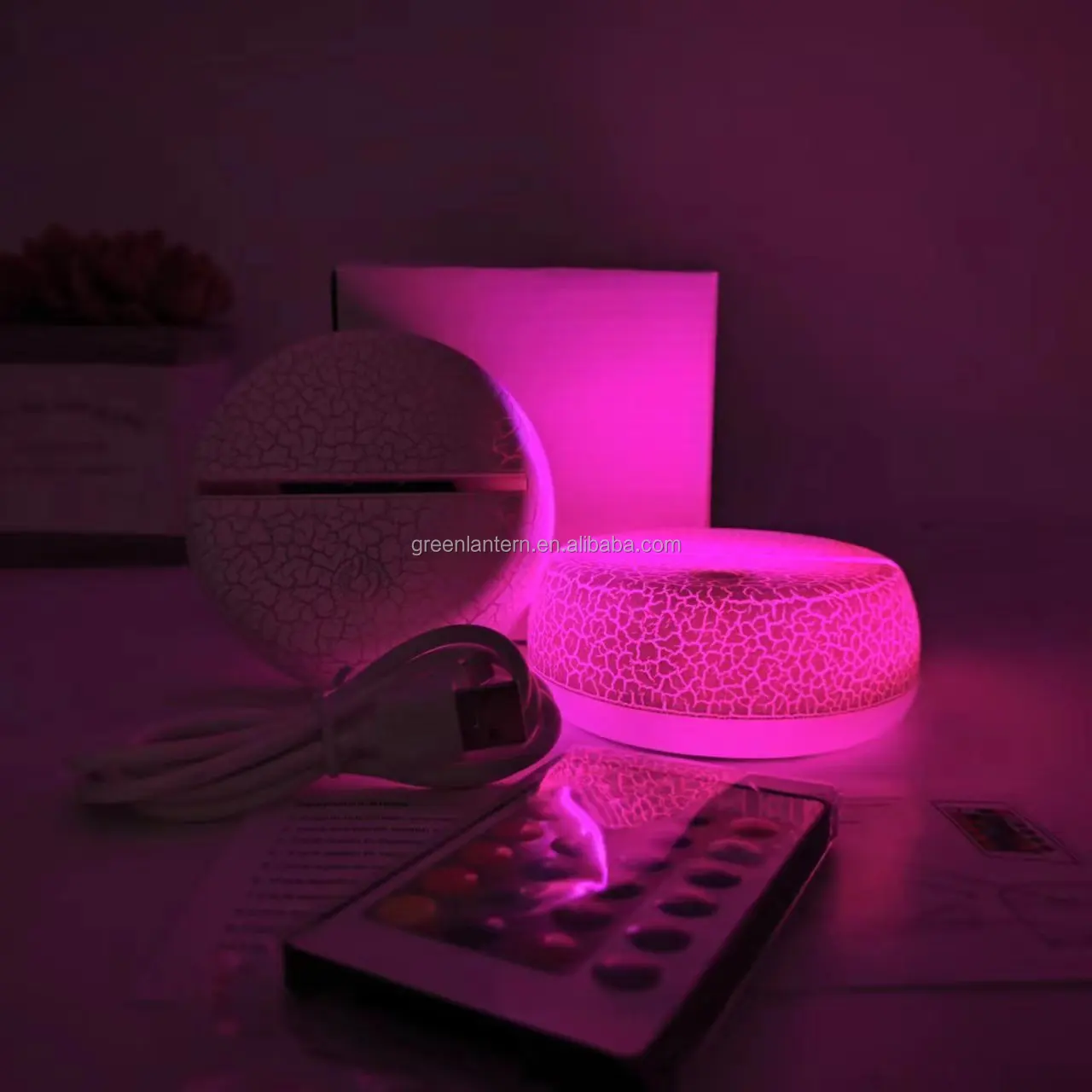 Round 3D Visual Illusion Lamp Base - Creative LED Night Light